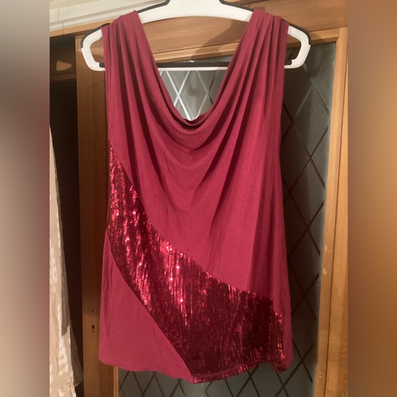 Kische | Tops | Red Sequin Blouse By Kische | Poshmark